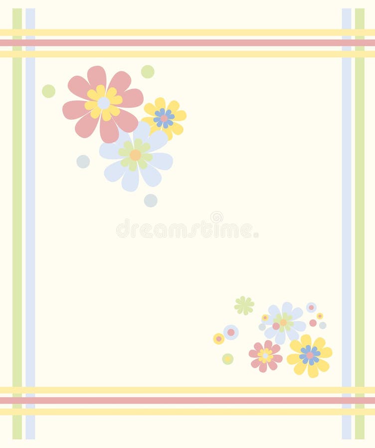 Pastel-colored Flower Frame Stock Vector - Illustration of cute, border ...