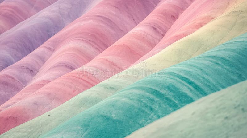 Pastel-colored Geological Formations Featuring Smooth, Rolling Hills ...