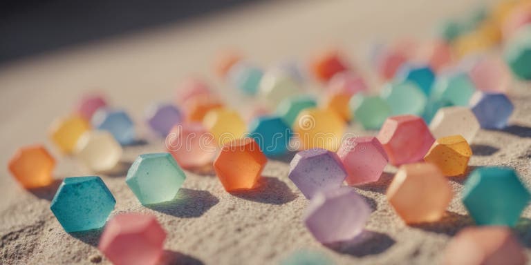 Pastel-colored Geometric Shapes Under Soft Sunlight. Stock Illustration ...