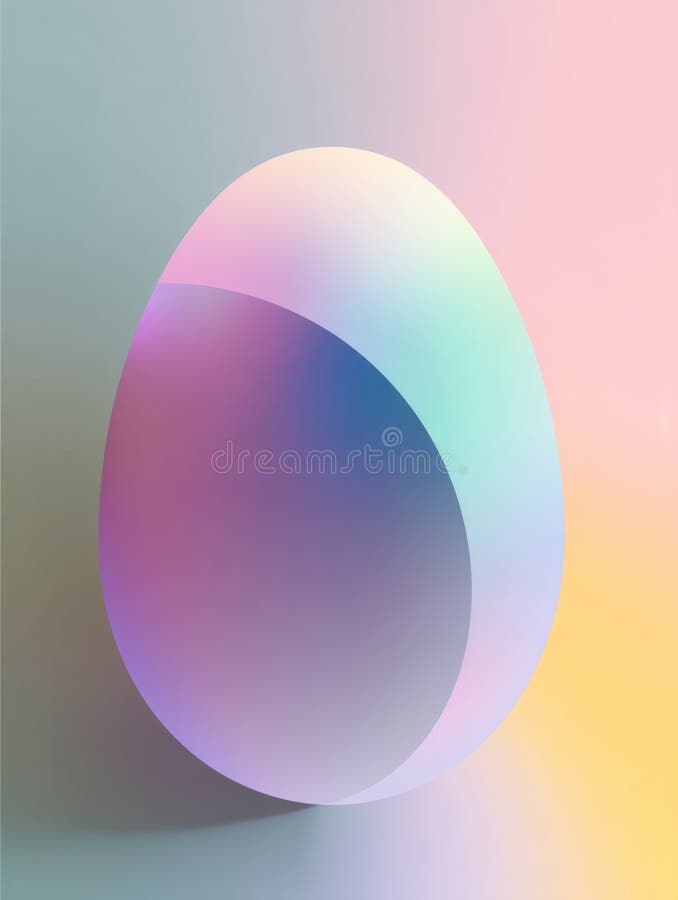 Pastel-colored Gradient Background with Transparent Egg Shape Overlay ...