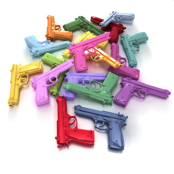 Pastel colored guns stock image. Image of crime, shooting - 5073077