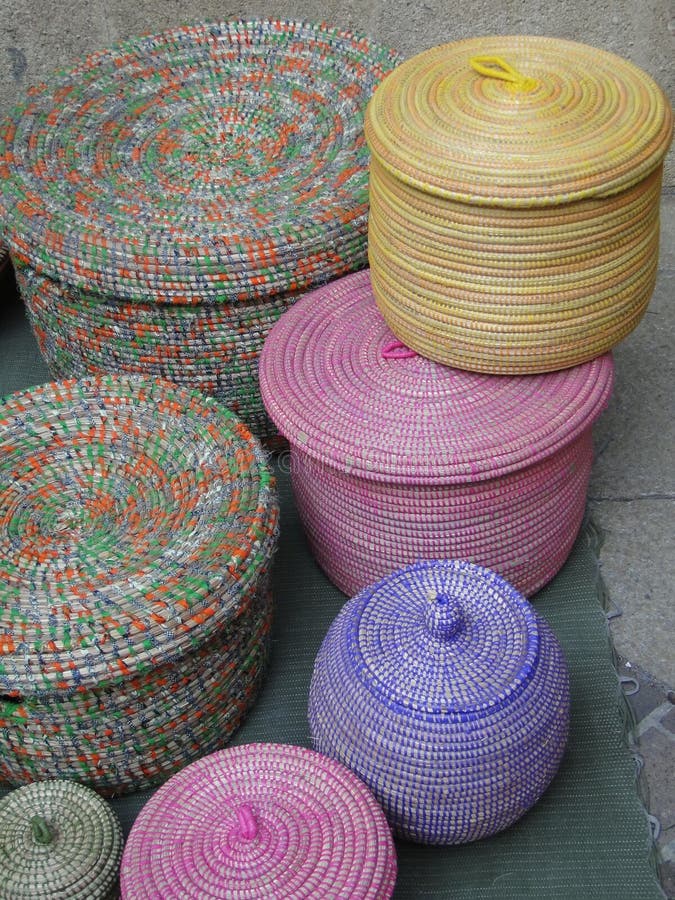 Pastel Colored Hand Woven Baskets Stock Photos - Free & Royalty-Free ...