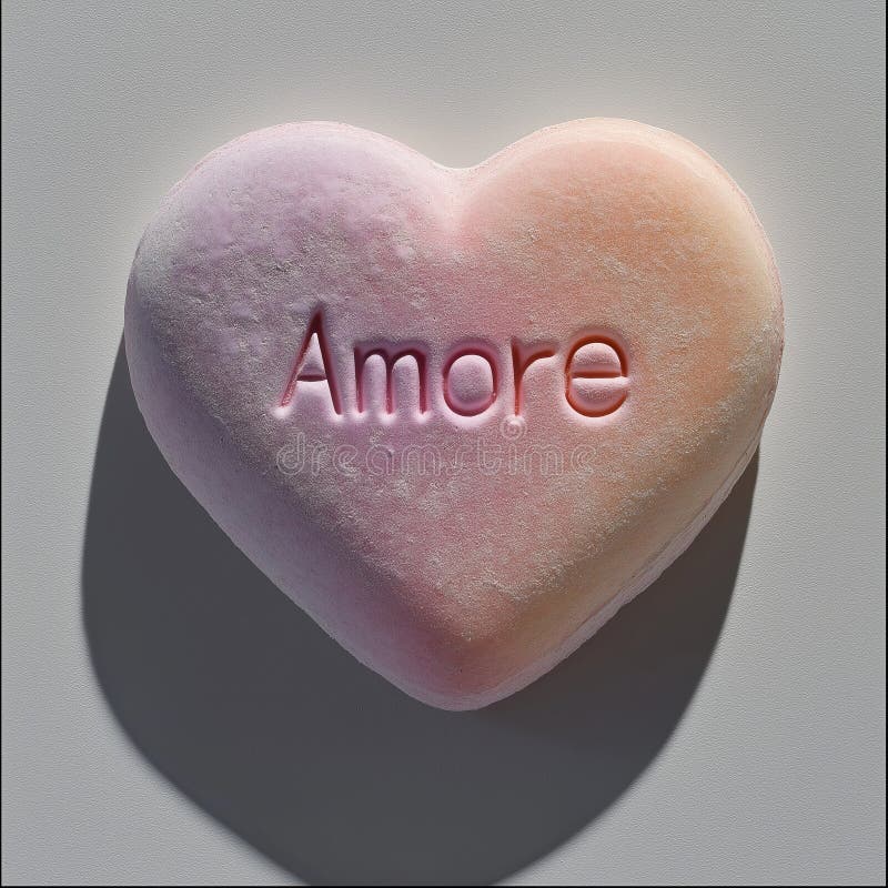Heart-shaped Candy with the Word Amore Symbolizing Love and Affection ...