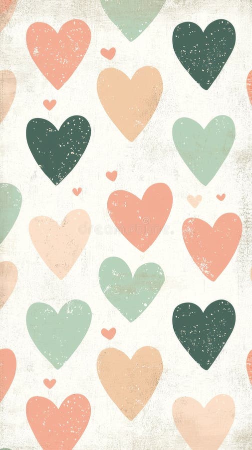 Pastel-colored Hearts Create a Charming and Romantic Pattern, Evoking ...