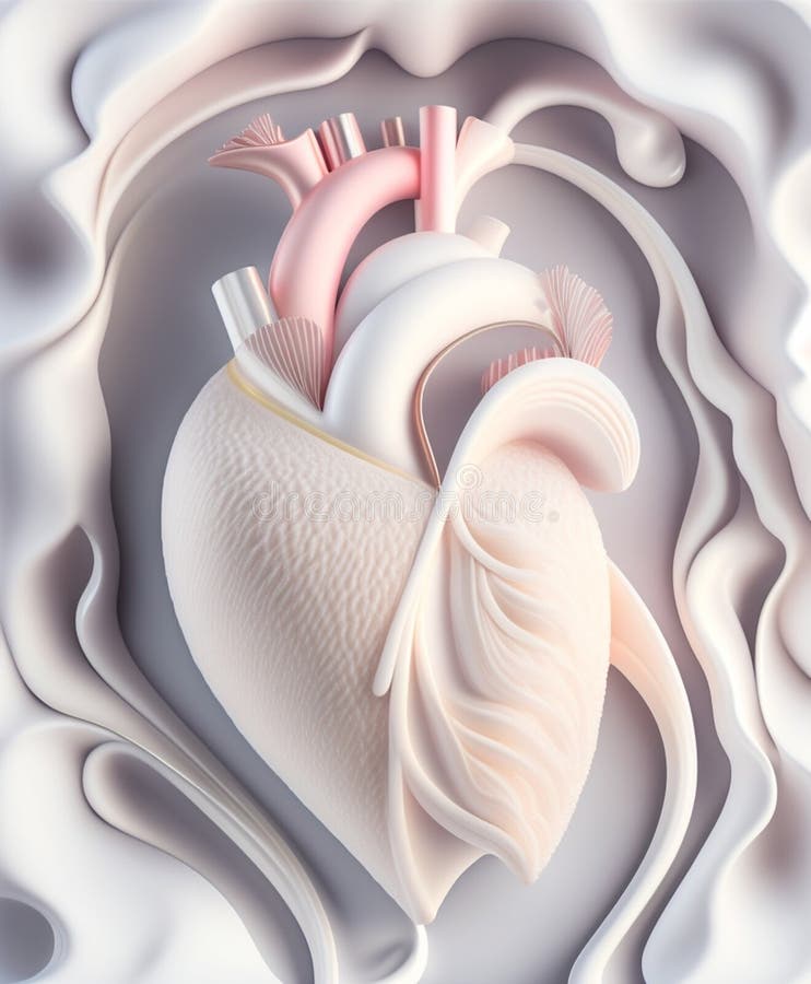 Pastel Colored Human Heart Image. Close Up Shot of an Artificial Heart ...