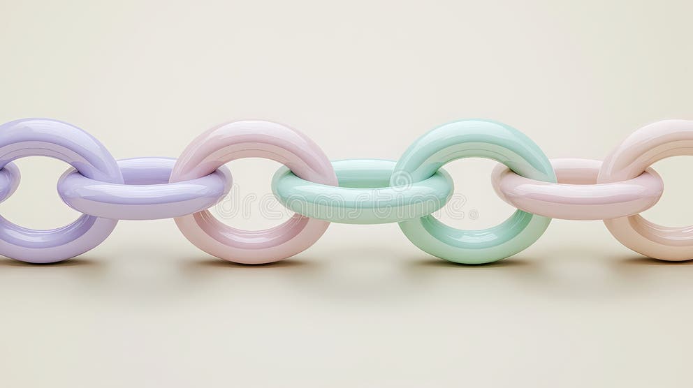 Pastel Colored Interlocking Chain Links Representing Connection and ...