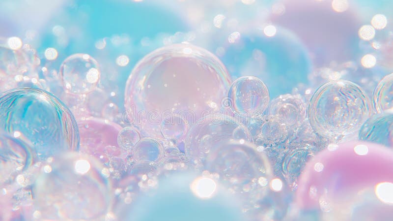 Pastel Colored Iridescent Soap Bubbles in Dreamy Atmosphere Stock Image ...