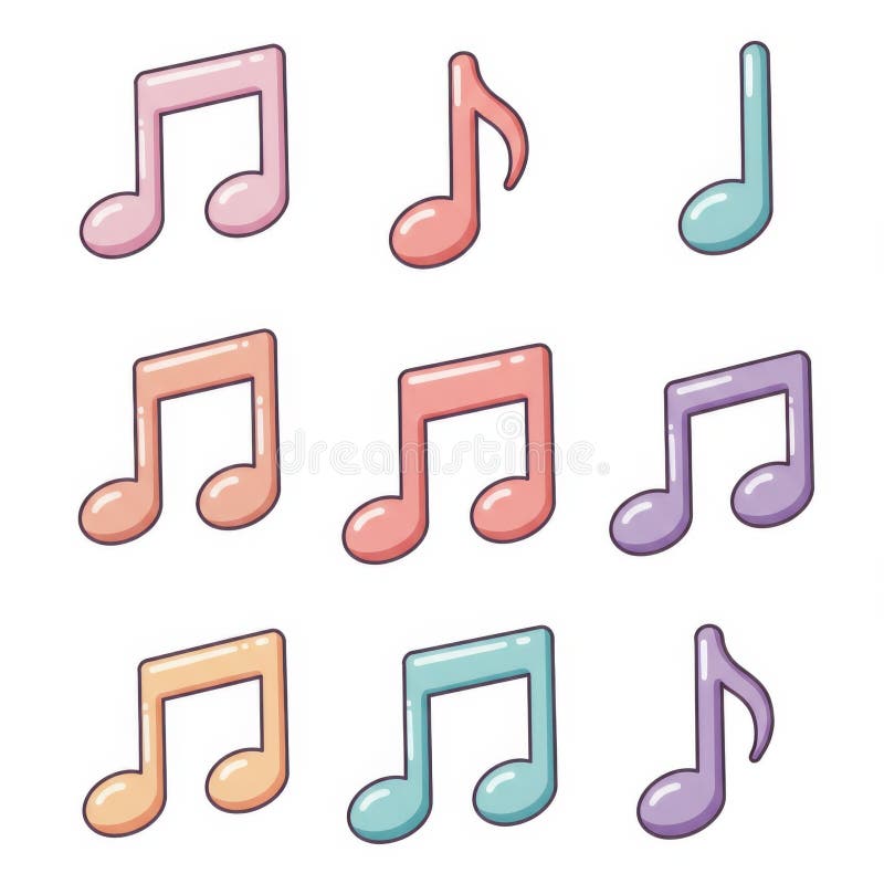 Colored Musical Notes Stock Illustrations – 1,815 Colored Musical Notes ...