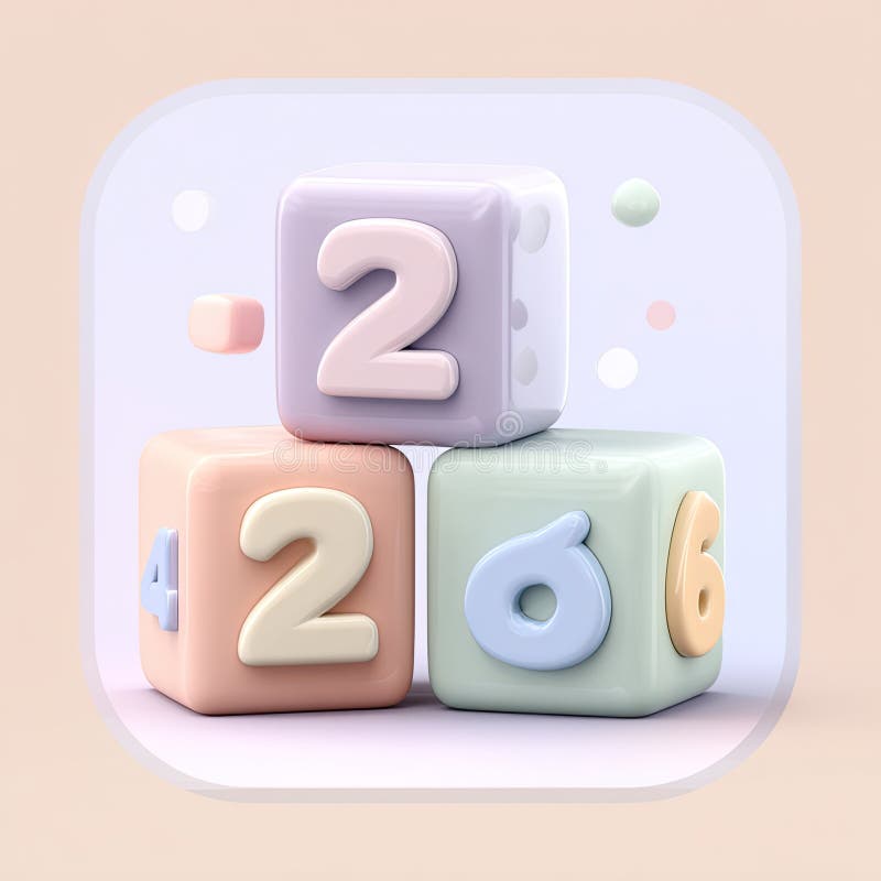 Pastel Number Blocks stock illustration. Illustration of design - 391524368