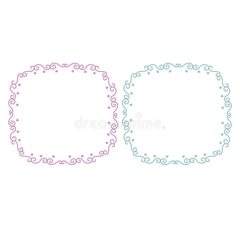 Pastel Colored Ornamental Wedding Frames Set Stock Vector ...
