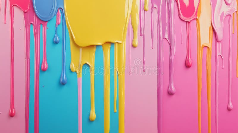 Pastel-colored Paint Drips on a Bright, Soft Gradient Background Stock ...