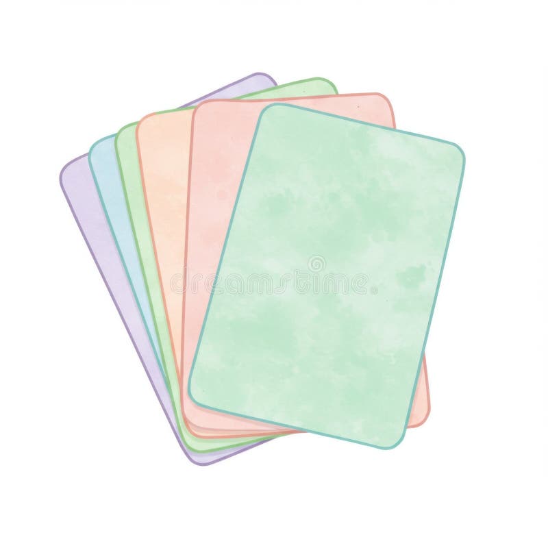 Pastel Colored Paper Cards Stack Soft Texture Stock Illustration ...