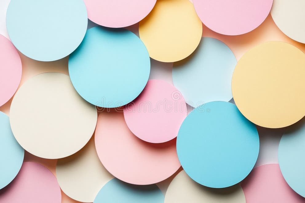 Pastel Colored Paper Circles Overlapping Creating an Abstract ...