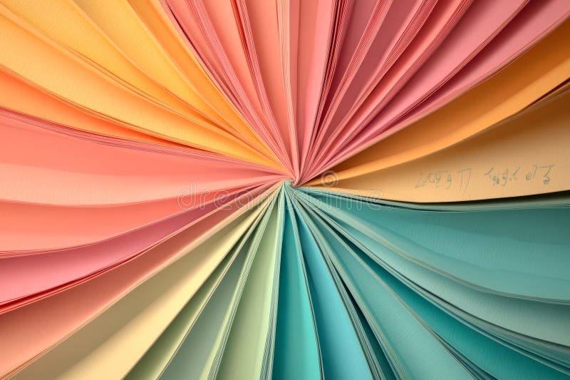 Pastel-colored Paper Sheets are Stacked Diagonally in a Pattern Stock ...