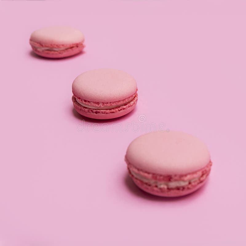 Pastel Colored Pink French Macaroons or Macarons Stock Photo - Image of ...