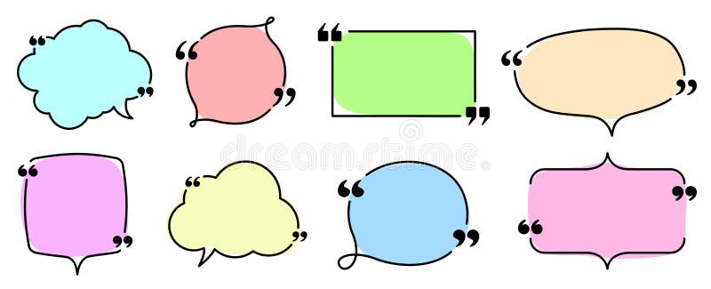 Pastel Colored Quote Speech Bubbles Collection Stock Vector ...