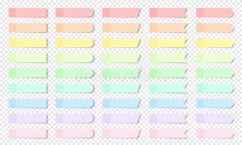 Pastel Colored Realistic Sticky Notes Isolated Stock Vector ...