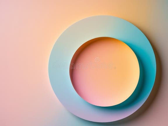 Pastel Colored Rings. a Modern Abstract Composition in Muted Tones ...