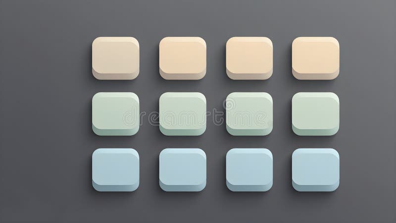 Pastel Colored Rounded Squares Grid - Minimalist UI UX Design Elements ...