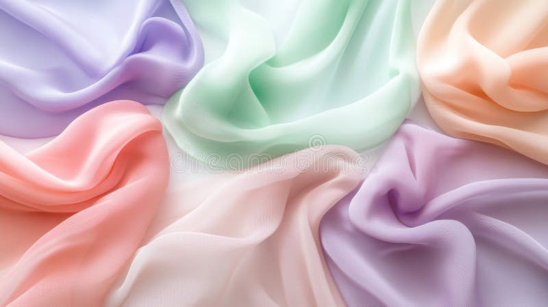 Pastel Colored Silk Fabric Draped Softly Stock Illustration ...