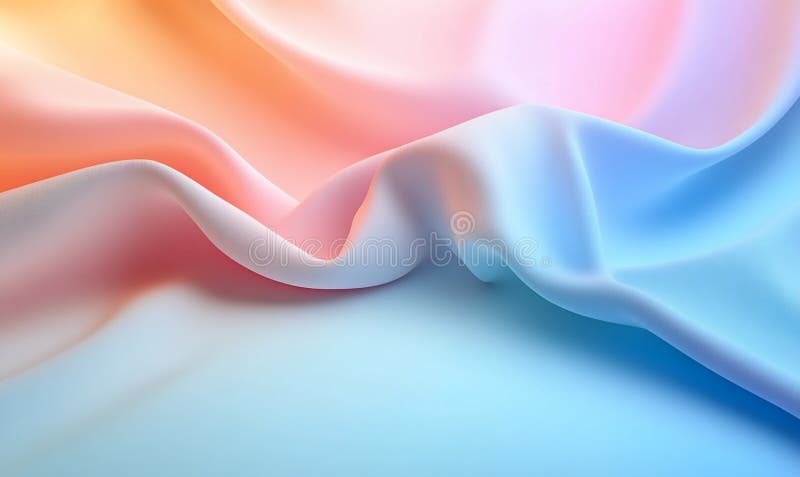 Pastel-colored Silk Fabric with Soft Waves and Folds Stock Illustration - Illustration of ...
