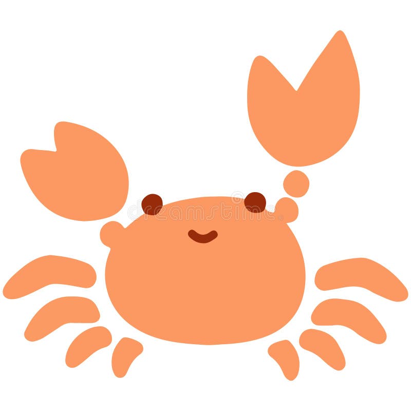Pastel Colored Simple and Cute Crab Stock Vector - Illustration of ...