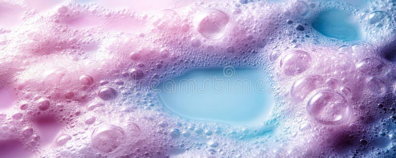 Pastel Colored Soap Suds Creating Bubbles on Liquid Surface Stock ...