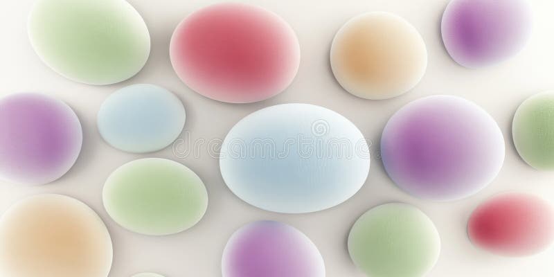 Pastel Colored Spheres on White Background with Soft Gradient Effect ...
