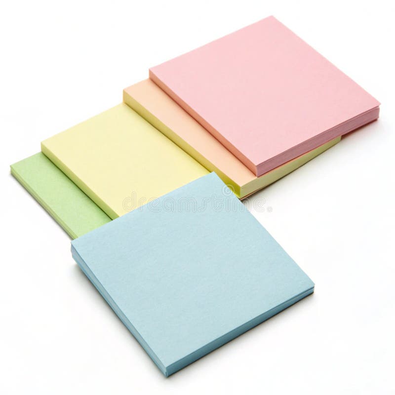 Pastel Colored Sticky Notes Stock Illustration - Illustration of desk ...