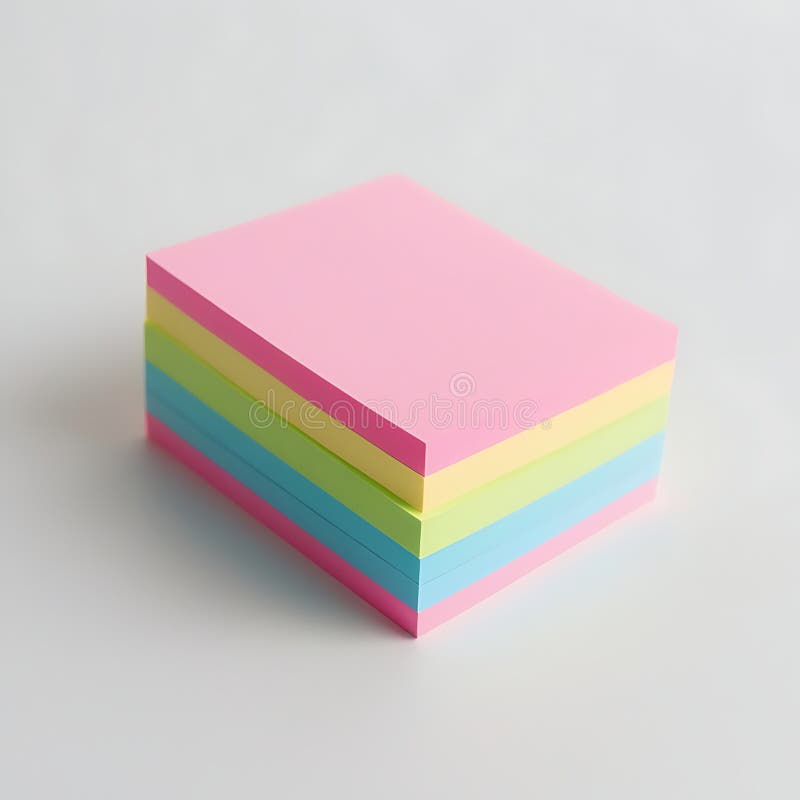 Pastel Yellow Sticky Notes Stacked White Surface Stock Photos - Free ...