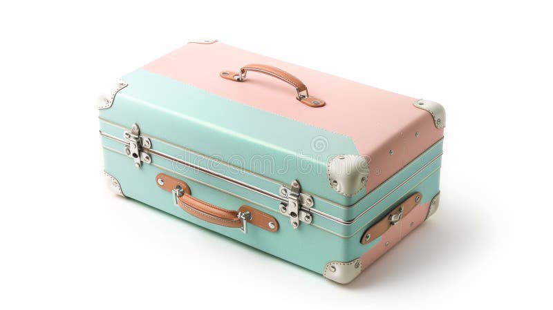Pastel Colored Suitcase on a Realistic White Background Stock Photo ...