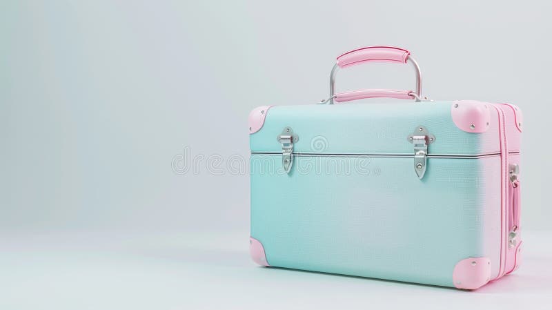 Pastel Colored Suitcase on a Realistic White Background Stock Photo ...