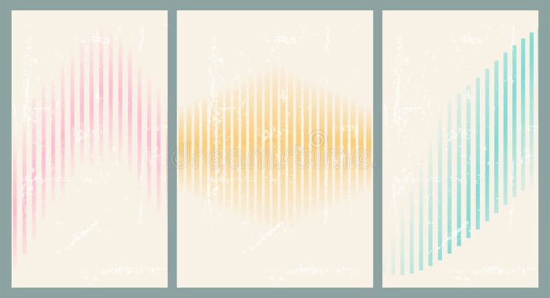Pastel Colored Vertical Illustrations with Different Shapes, Lines ...