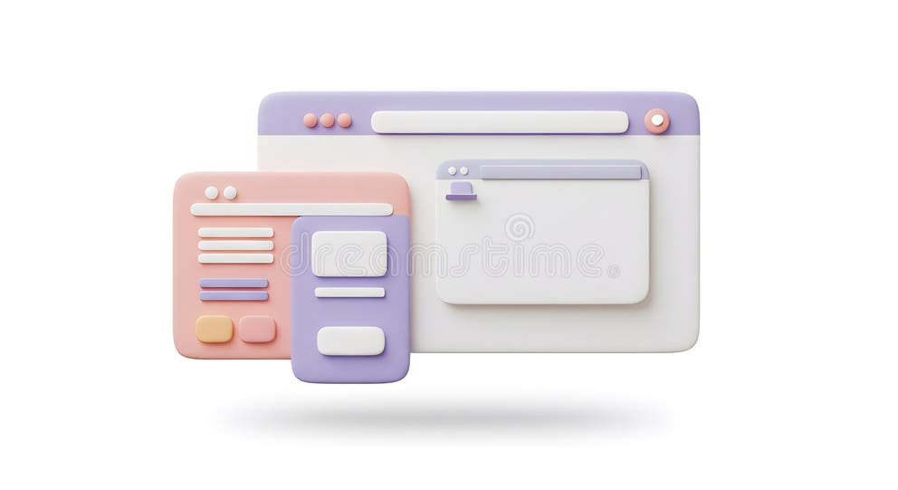 Pastel Colored Website and Application Mockups, a Design Element for ...