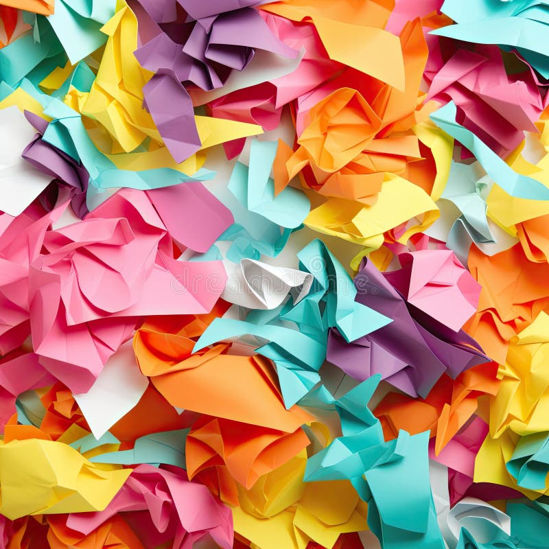 Pastel Colorful Abstract Background Made of Chaotically Folded Paper ...