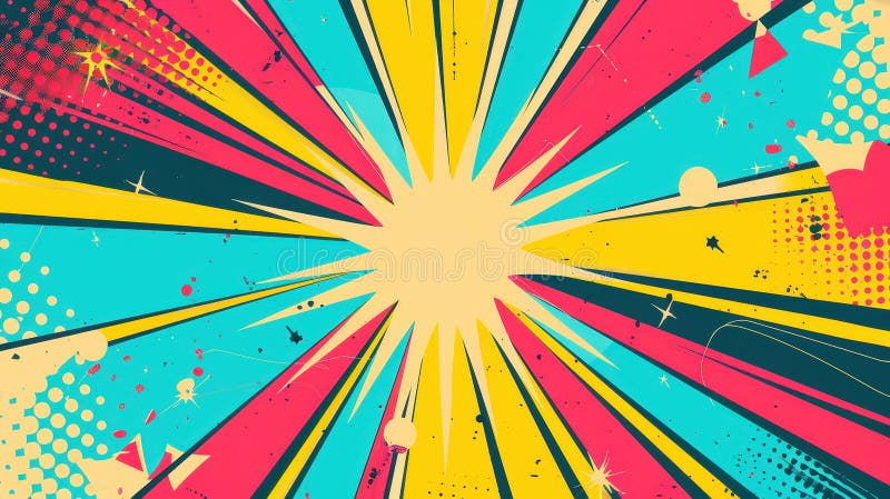 Pastel Colorful Comic Abstract Background Template, in a Style of Pop ...