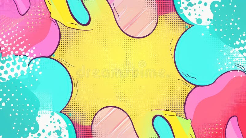 Pastel Colorful Comic Abstract Background Template, in a Style of Pop ...