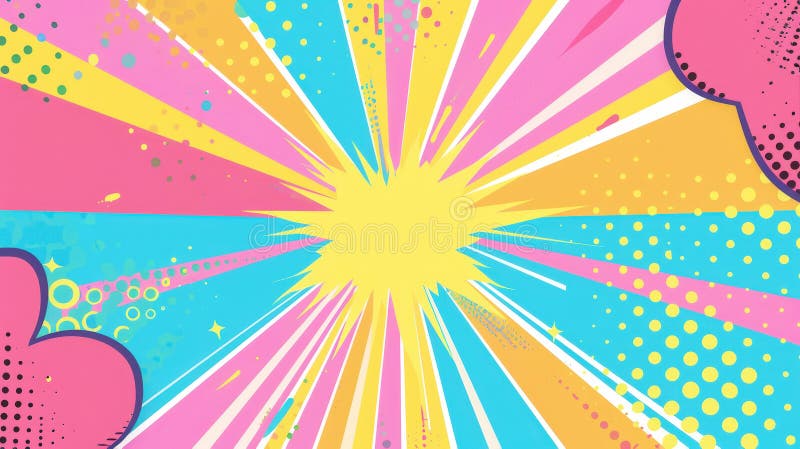 Pastel Colorful Comic Abstract Background Template, in a Style of Pop ...