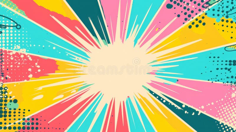Pastel Colorful Comic Abstract Background Template, in a Style of Pop ...