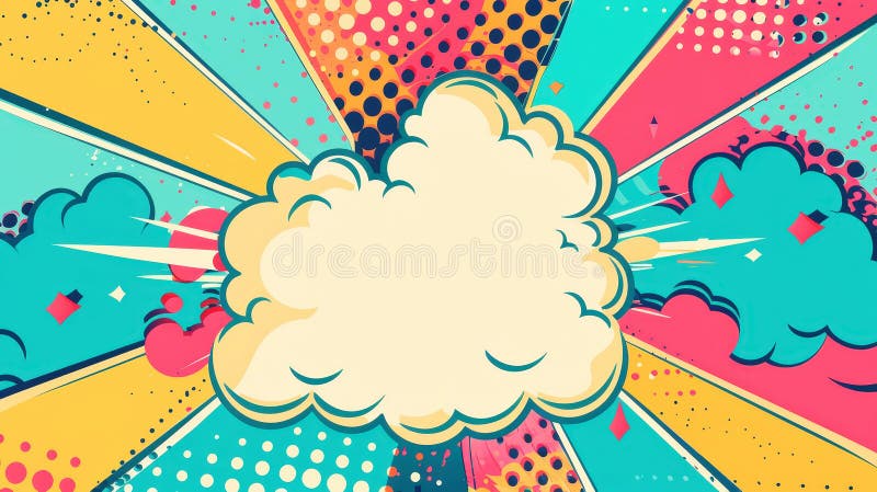 Pastel Colorful Comic Abstract Background Template, in a Style of Pop ...