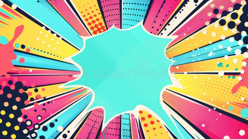 Pastel Colorful Comic Abstract Background Template, in a Style of Pop ...