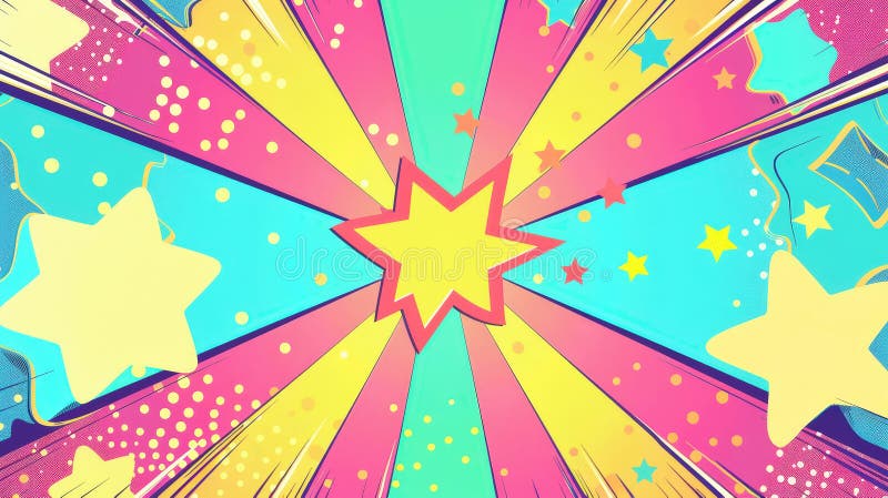 Pastel Colorful Comic Abstract Background Template, in a Style of Pop ...