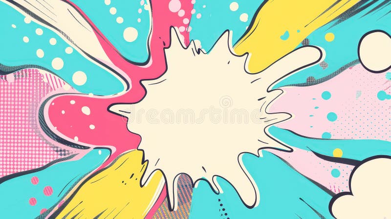 Pastel Colorful Comic Abstract Background Template, in a Style of Pop ...
