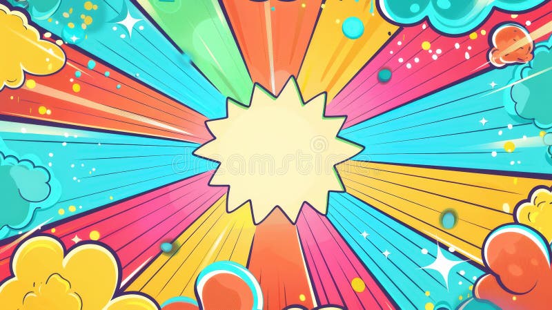 Pastel Colorful Comic Abstract Background Template, in a Style of Pop ...