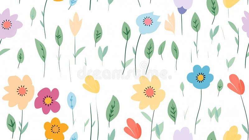 Pastel Colorful Flowers Background - Tile, Seamless Pattern Stock Image - Image of tile, nature ...