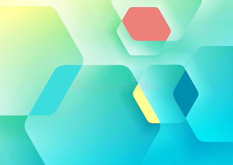 Pastel Colorful Hexagons Abstract Tech Geometric Background Stock ...