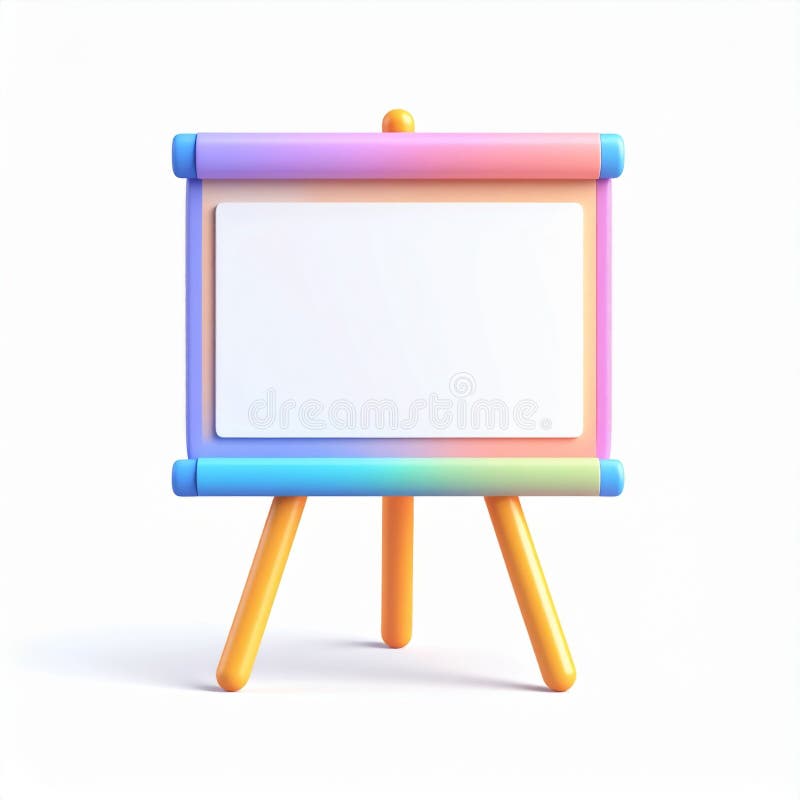 Pastel Colors Blank Easel Board 3D Rendering Stock Illustration ...