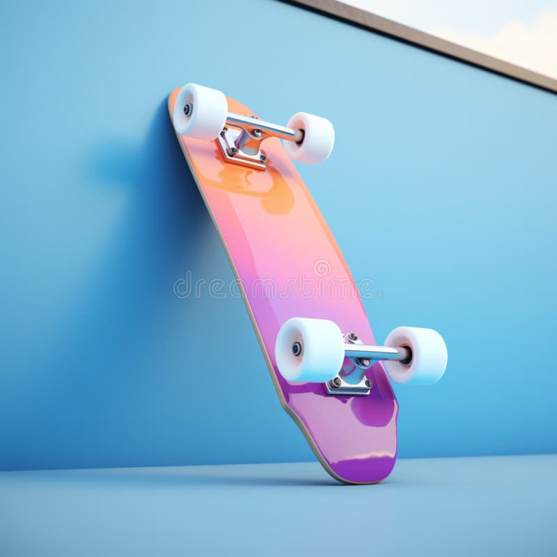 Pastel Colors Complement the Clean Lines of a White Skateboard Frame ...