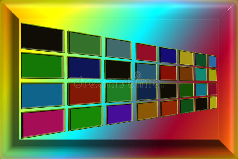 Pastel Colors Embedded Inside an Embossed Box Stock Illustration ...