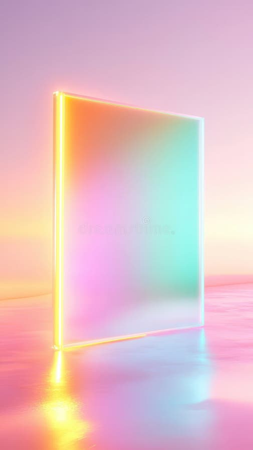 Pastel Colors Geometric Background Dominate Surreal Scene Glowing ...